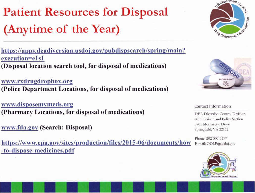 National Prescription Drug Take Back Day – Dr. J Alan Fry, MD